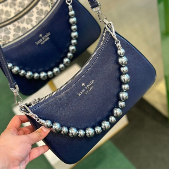kate spade | Bags | Nwt Kate Spade Ki932 Madison Faux Pearl Medium Convertible Crossbody In Navy ...